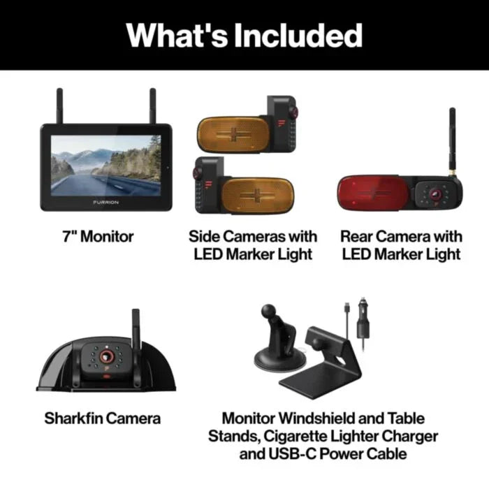 Furrion Vision S+ RV Observation System - 7" Monitor, Side Cameras wit ...