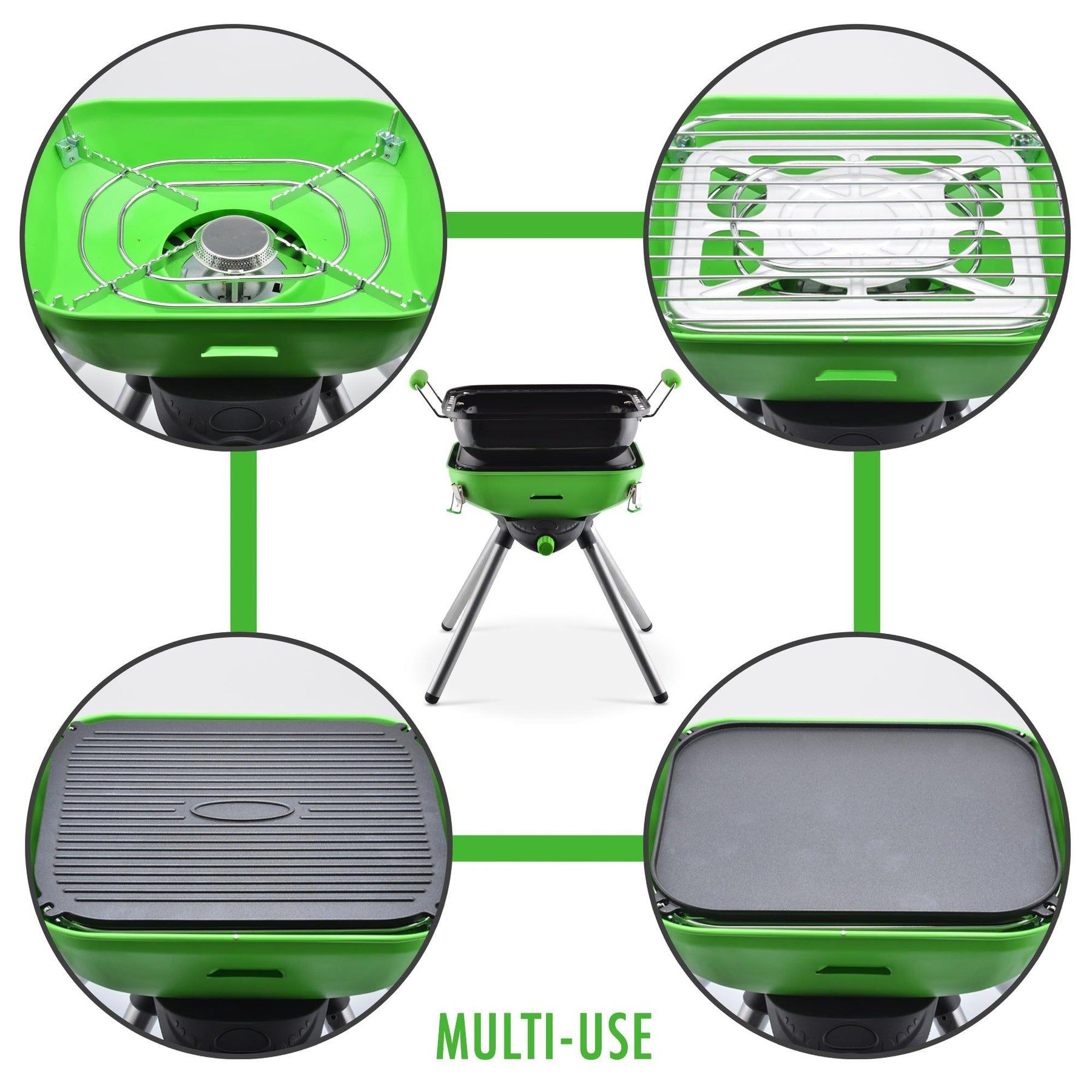 Flame King 5-in-1 Portable BBQ Grill Camp Stove – Multi-Function Propa ...