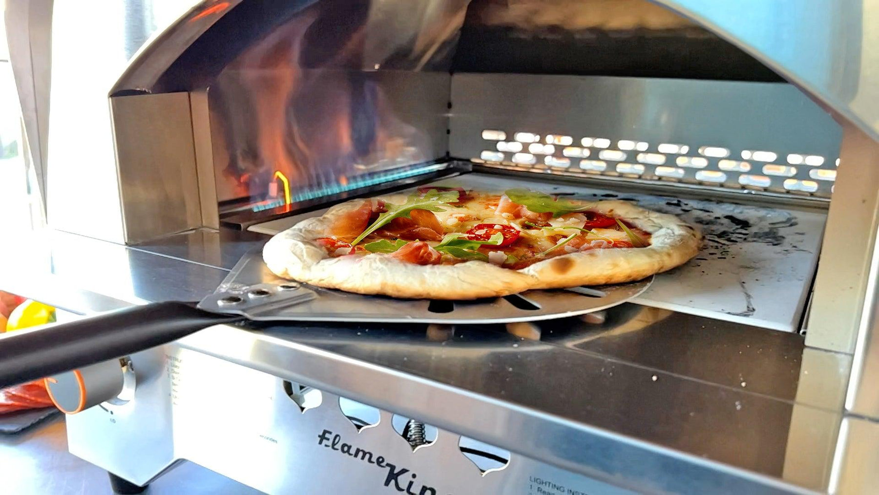 Flame King Outdoor Portable Stainless Steel Propane Pizza Oven Gas Wit ...